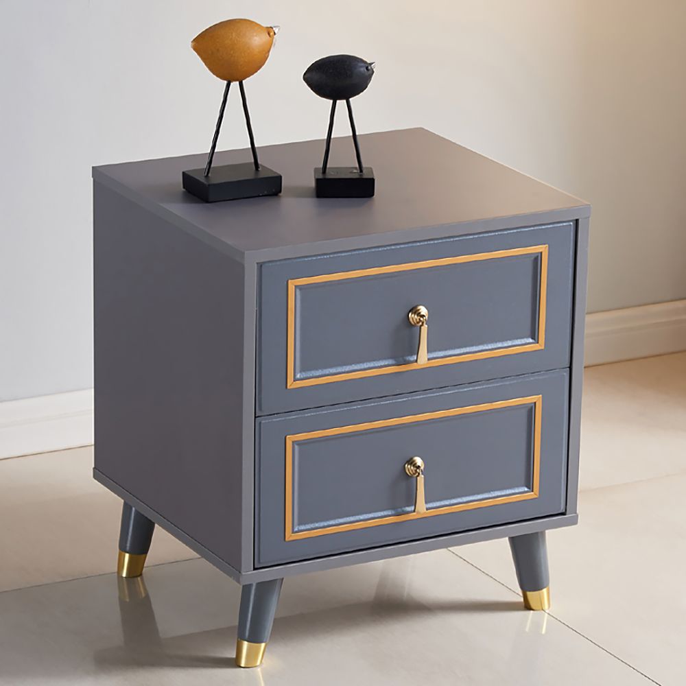 Modern Blue Nightstand with Storage Drawer Bedroom Bedside Table