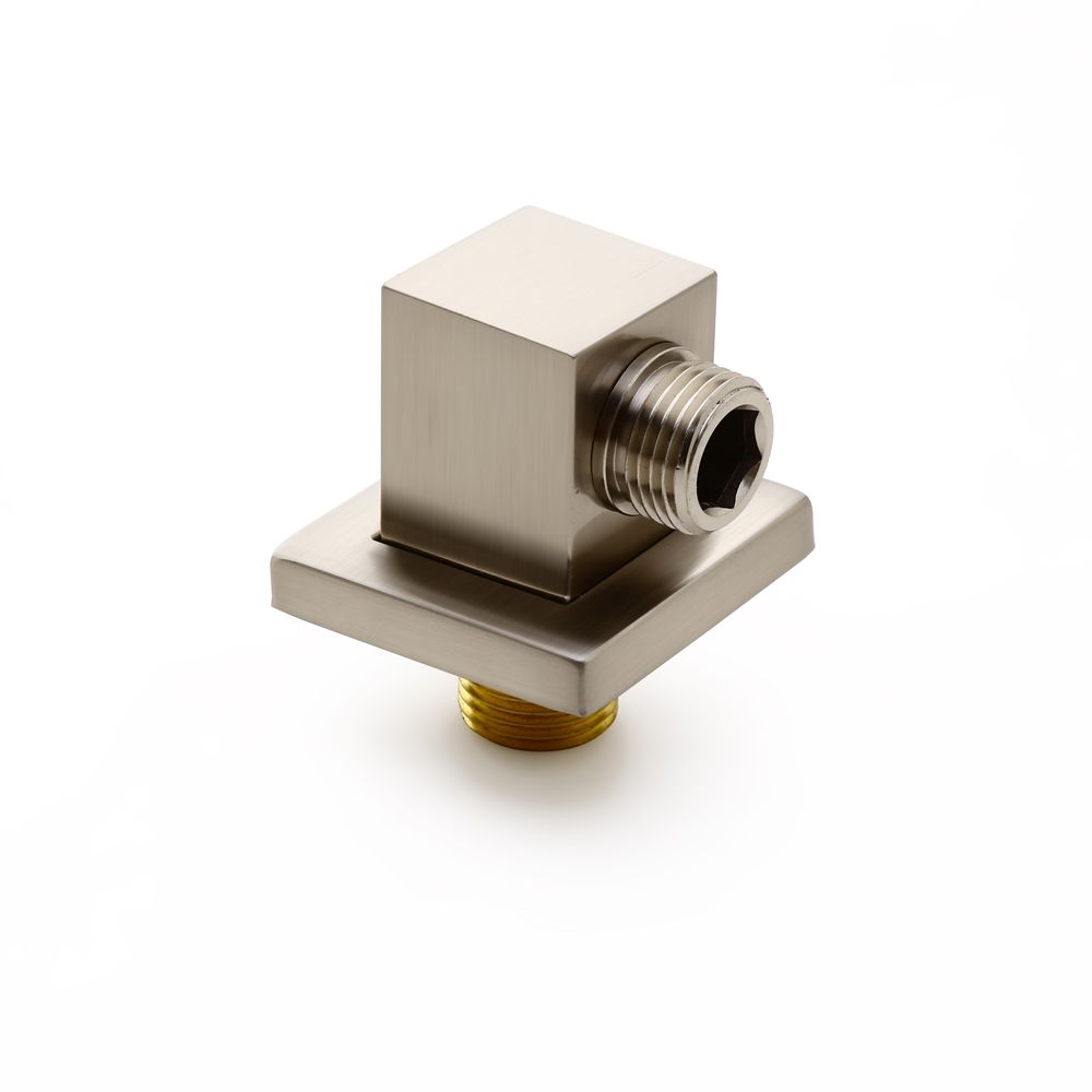 Solid Brass Square Shower Wall Supply Elbow for Hand Shower in Brushed ...