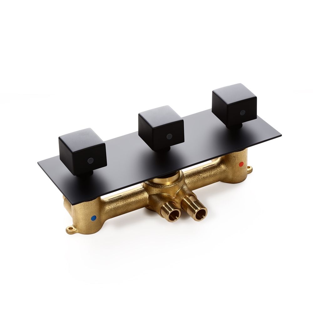 Concealed Matte Black Solid Brass Standard 3-Function Shower Valve and ...