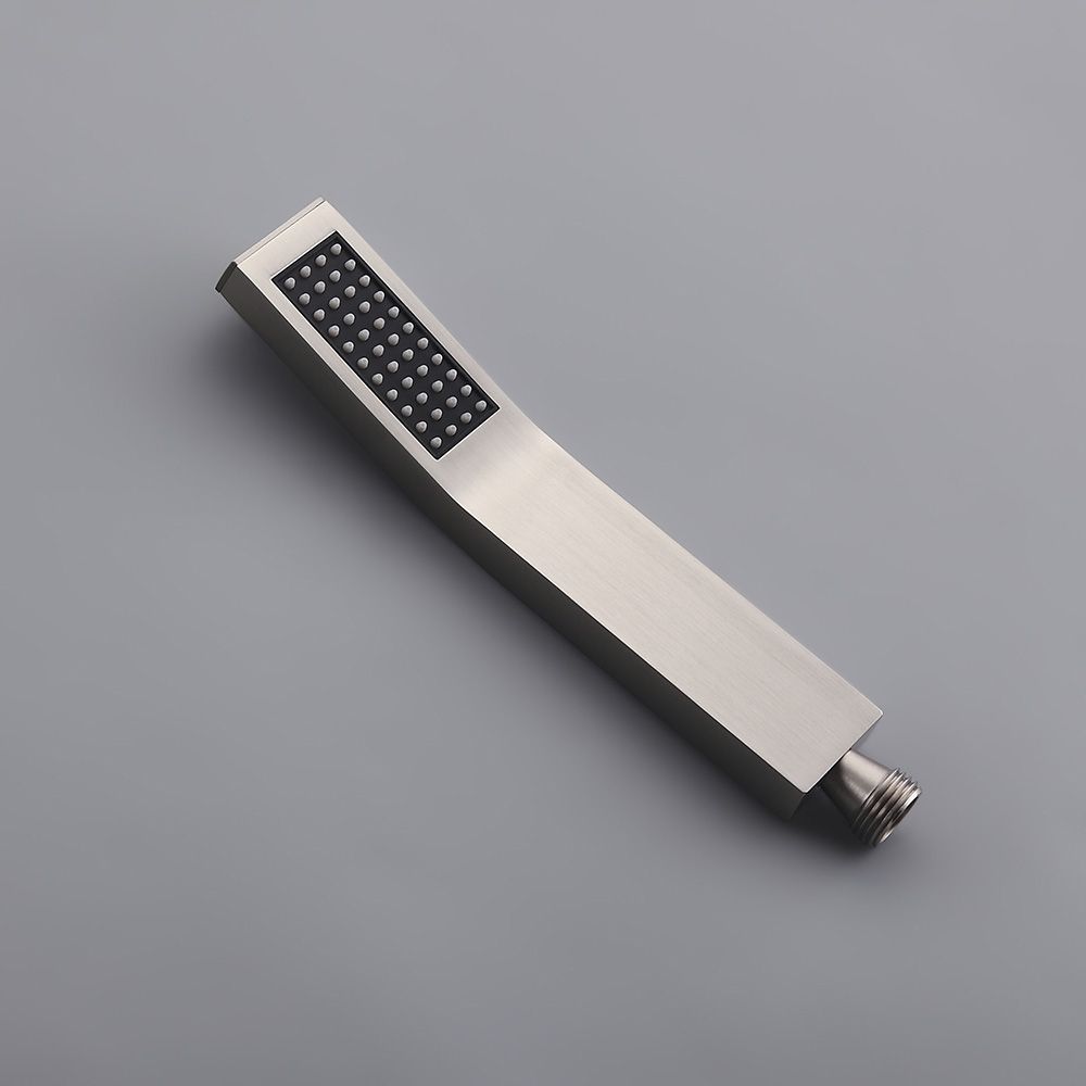 Brushed Nickel Single Function Handheld Shower Rectangular Hand Shower ...