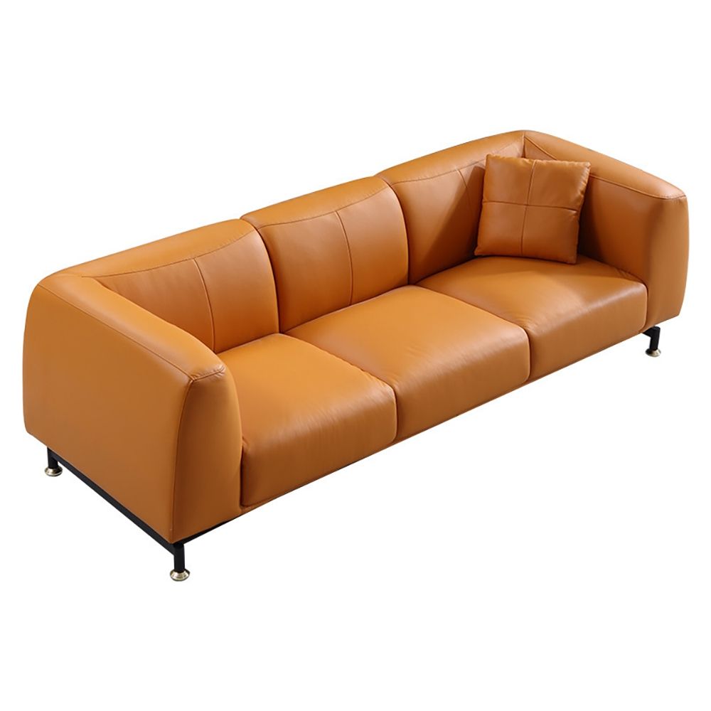 Orange 2300mm Modern Leather Upholstered Sofa 3-Seater Sofa Luxury Sofa ...