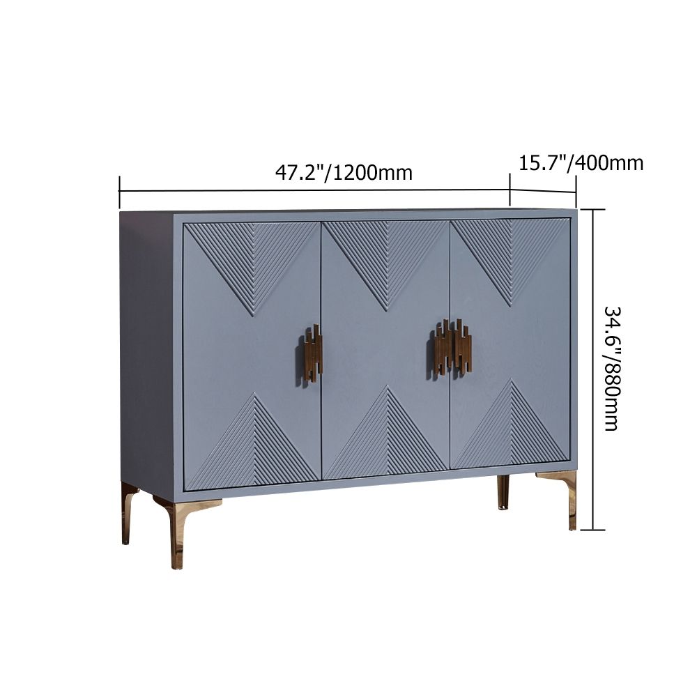 Modern Shoe Cabinet Blue Shoe Storage with Doors and Shelves Gold ...