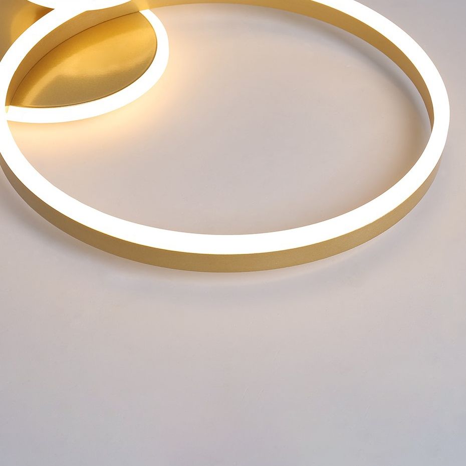 Modern Gold Ring Ceiling Light Round LED Flush Mount Lighting