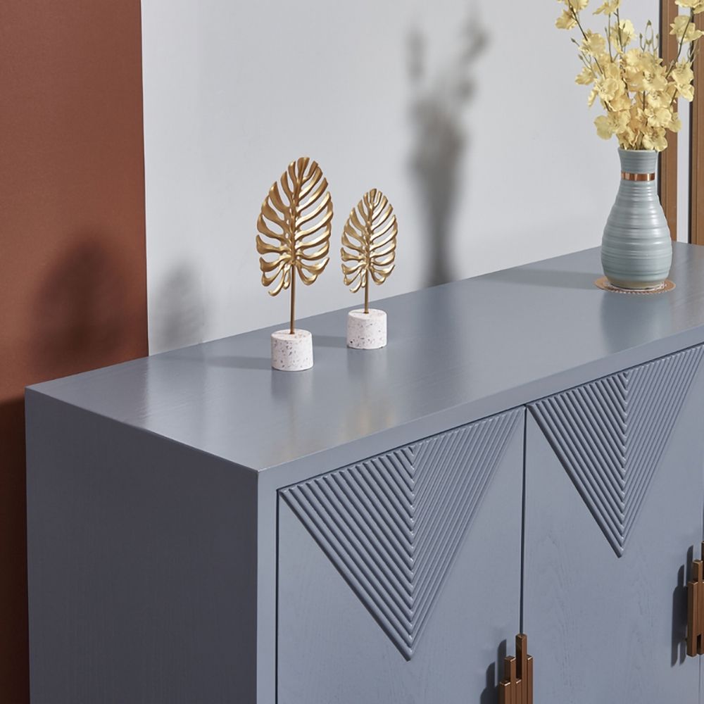 Modern Shoe Cabinet Blue Shoe Storage with Doors and Shelves Gold ...