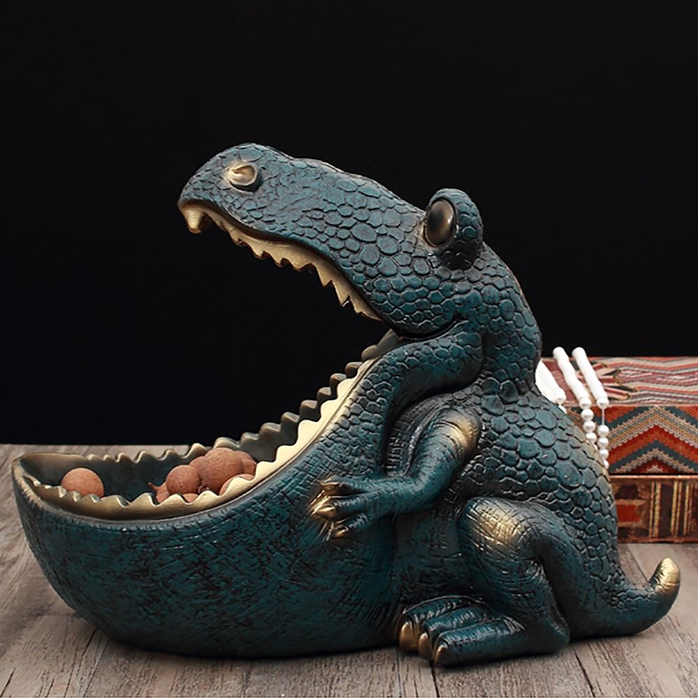 Dinosaur Sculpture Desk Organizer Entryway Key Holder