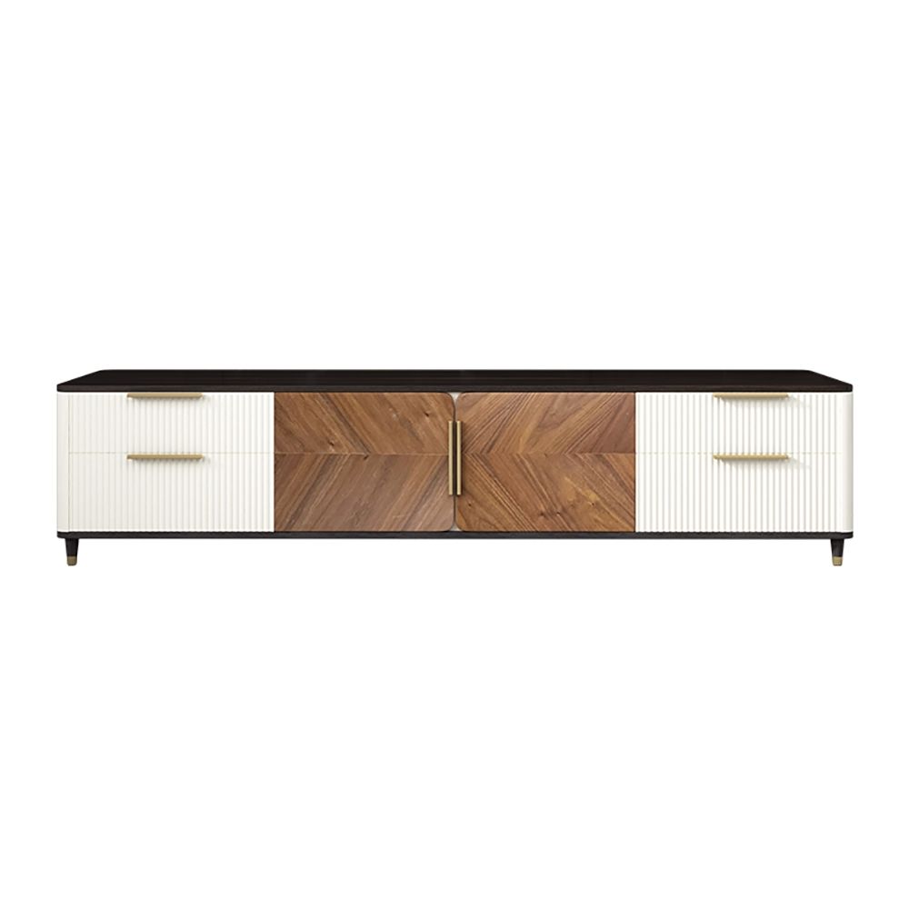 78" Nordic TV Stand 2-Door & 2-Drawer Media Console in Gold