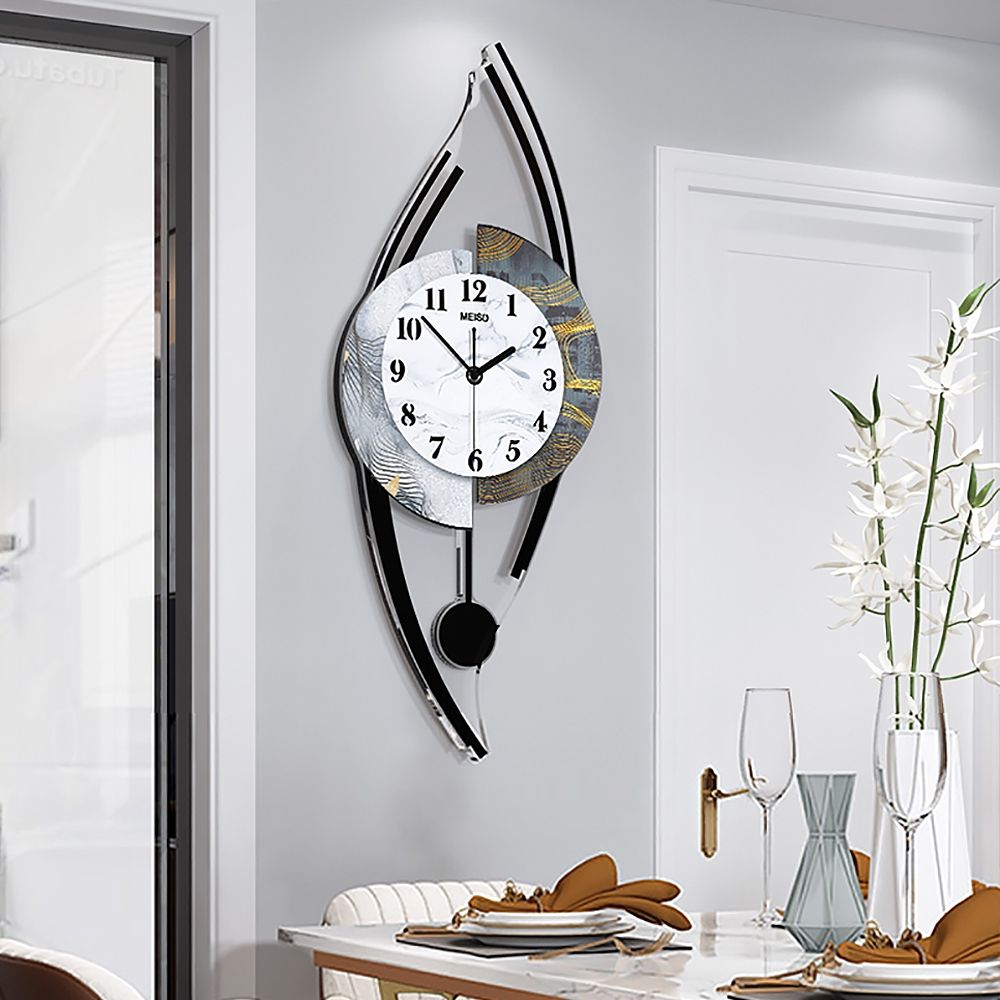 Large Nordic Creative Fashion Acrylic Swingable Wall Clock Modern ...