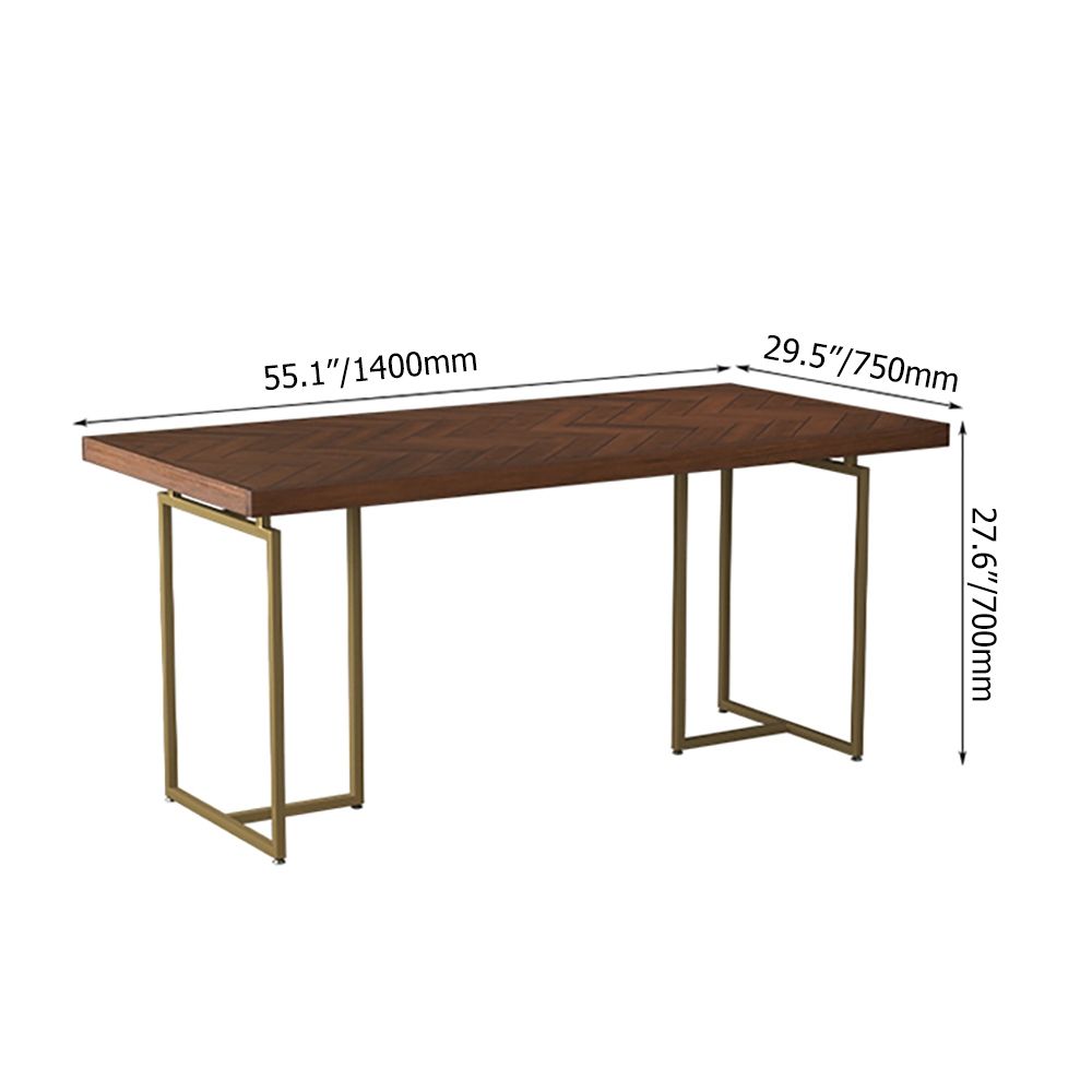 Modern & Industrial Dining Table with Wood Top Metal Frame in Walnut