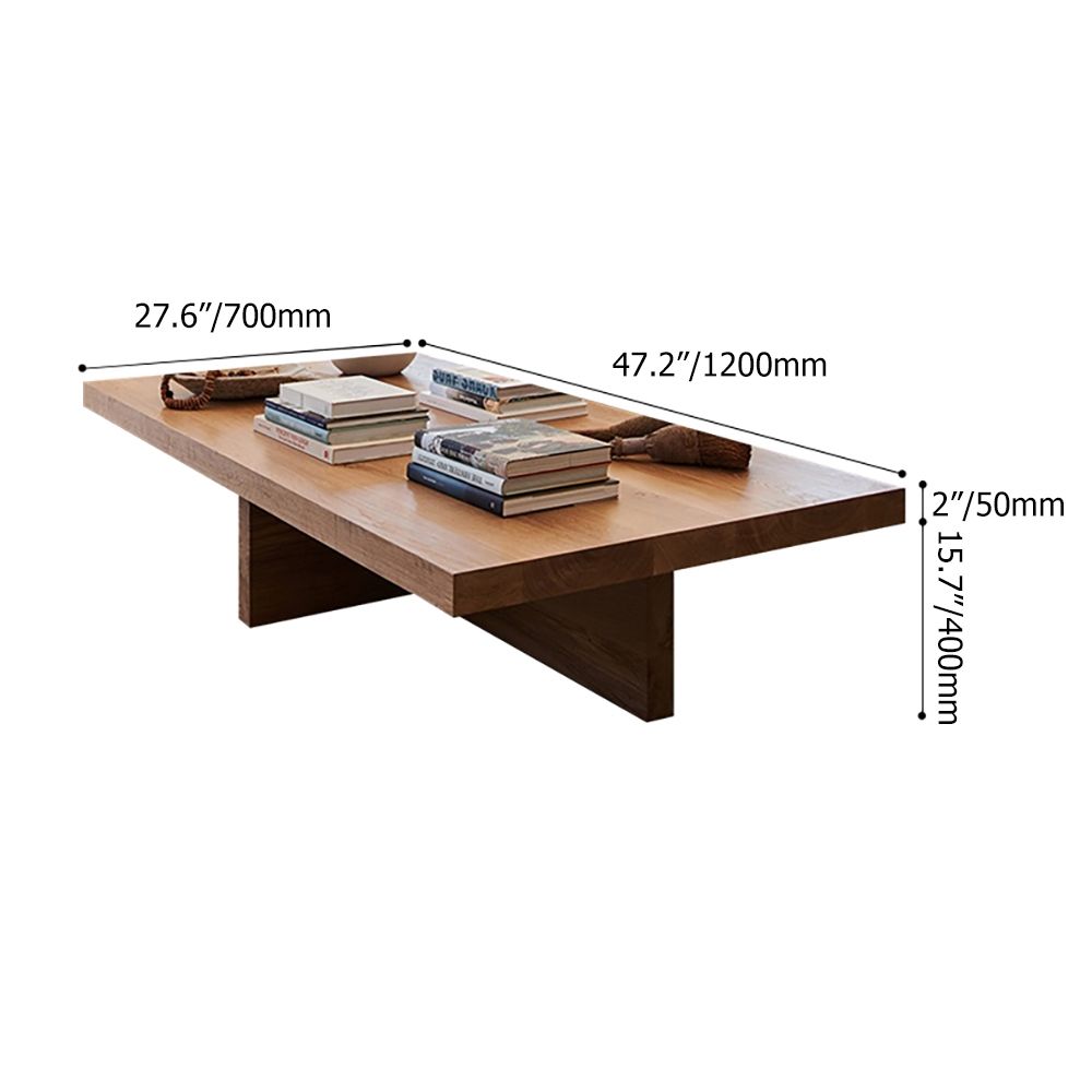 Farmhouse Wood Coffee Table Rectangle-shaped in Natural Rustic