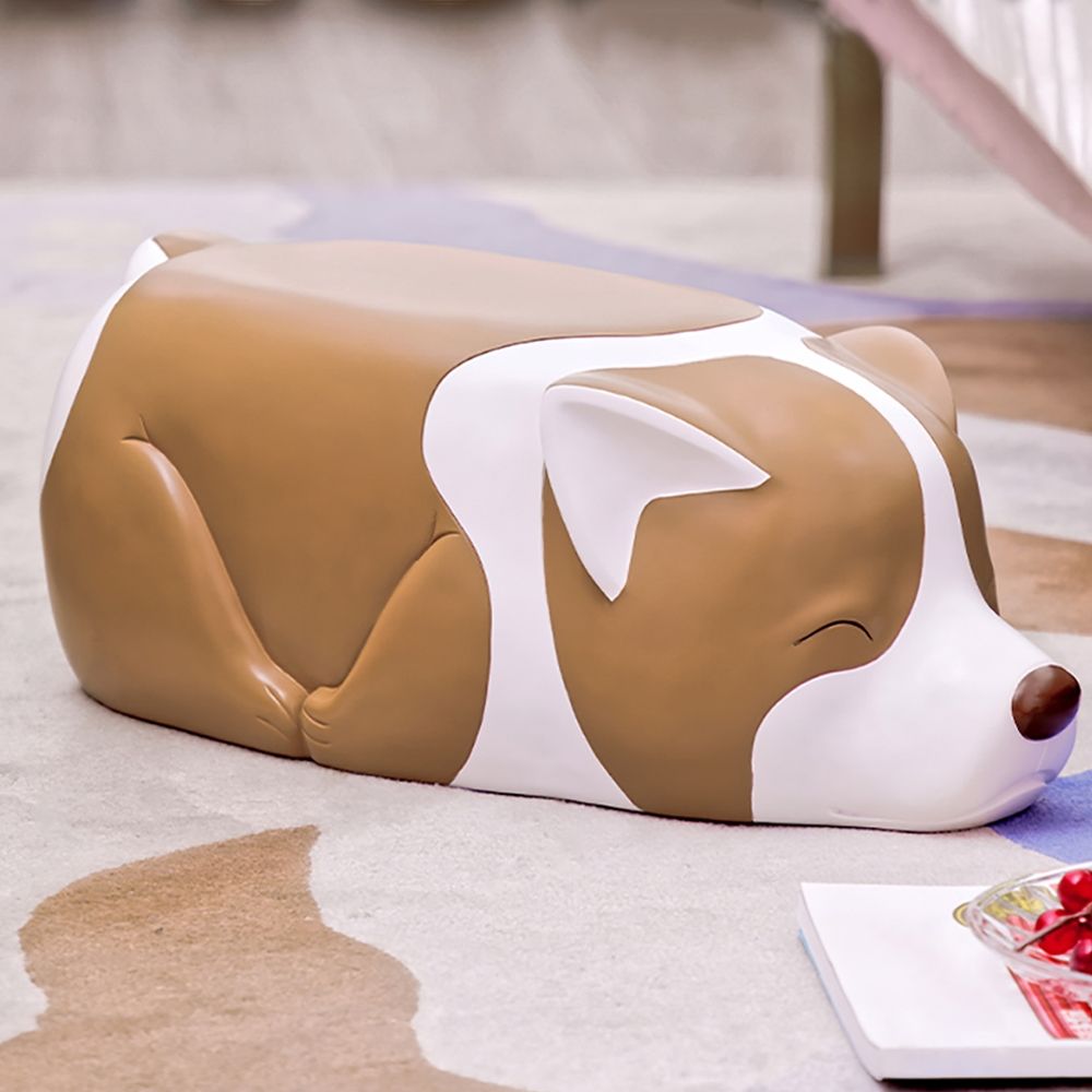 Puppy Stool Resin Ottoman Stool Animal Shape Footrest