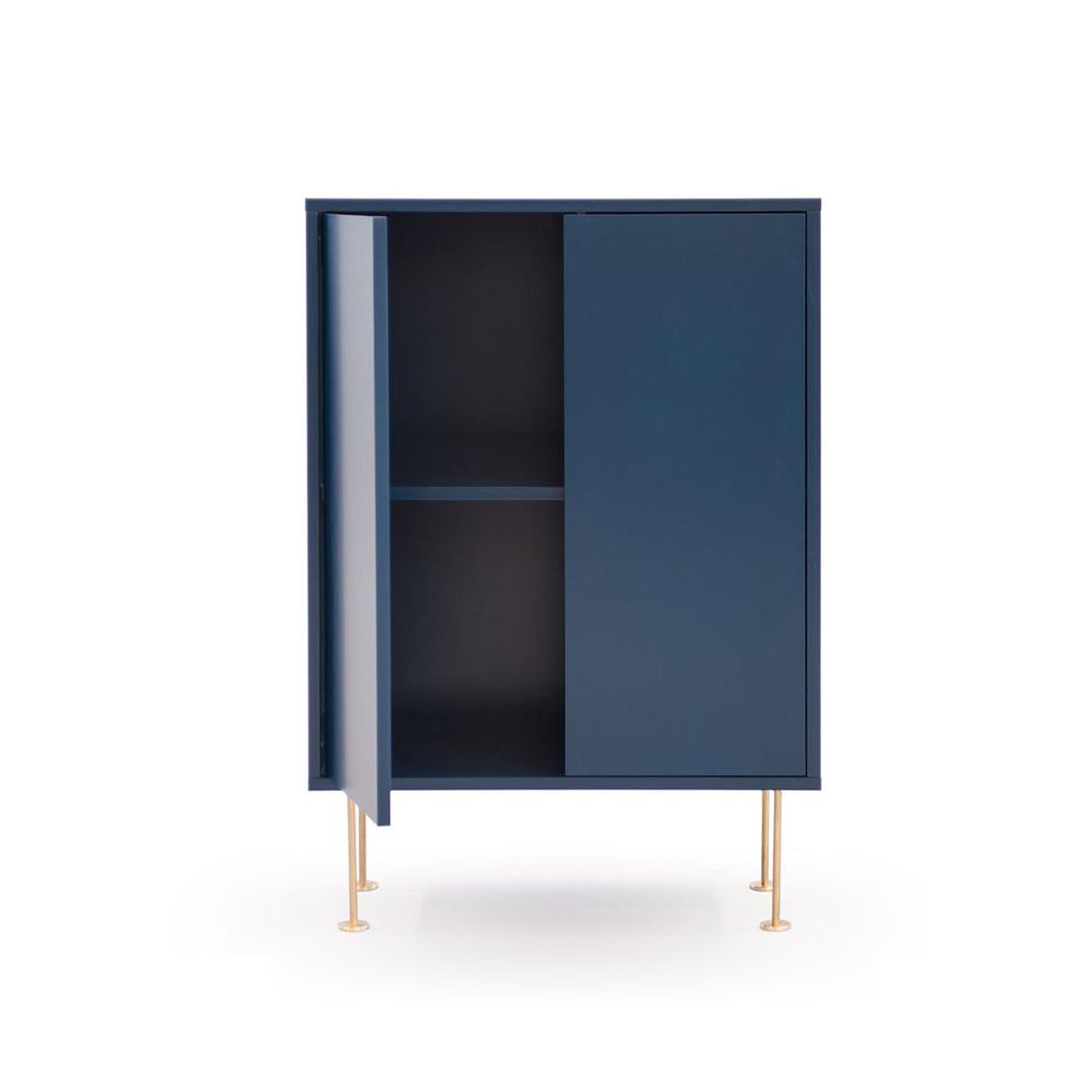 American Blue Display Cabinet Minimalist 2-Door 1-Shelf Storage Cabinet