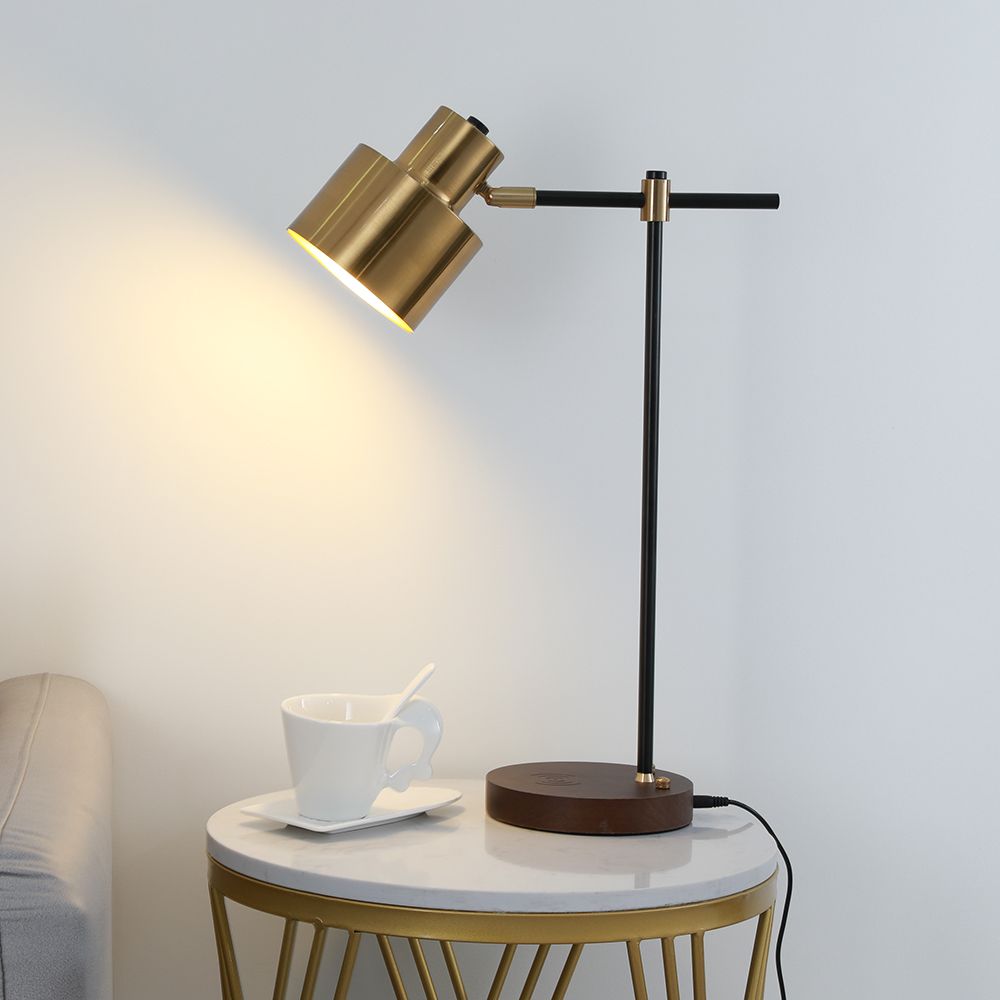 Modern Table Lamp with Wireless Charger USB 1-Light Desktop Touch Lamp ...