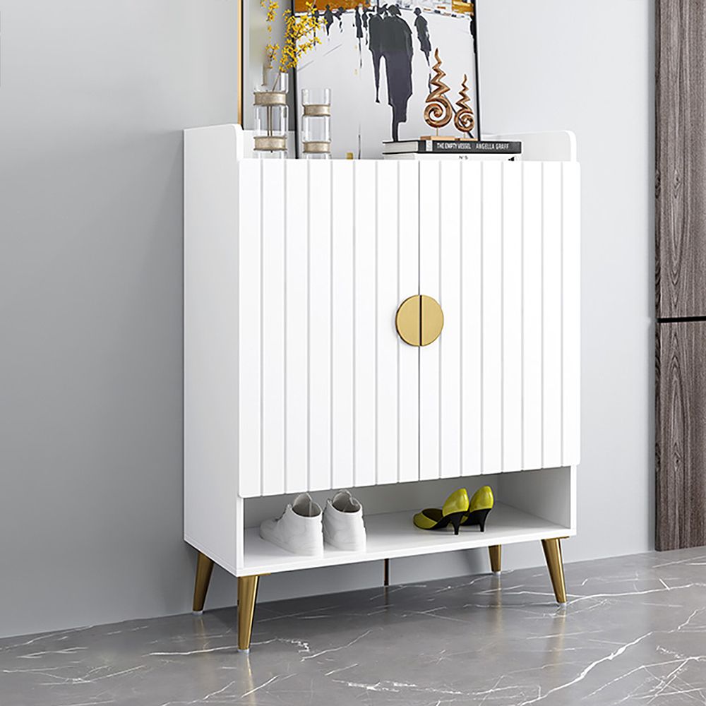 Nordic White Shoe Cabinet 4 Shelves Entryway Shoe Cabinet