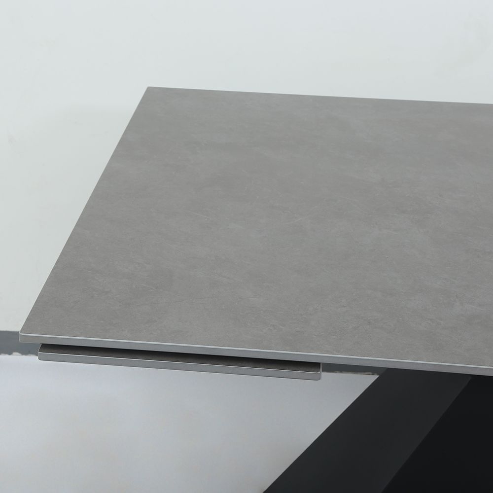 Minimalist Retractable Rock Slab Rectangular Luxury Folding Dining Table