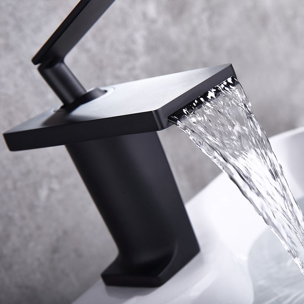 Modern Waterfall Monobloc Bathroom Tap Single Lever Handle Solid Brass ...