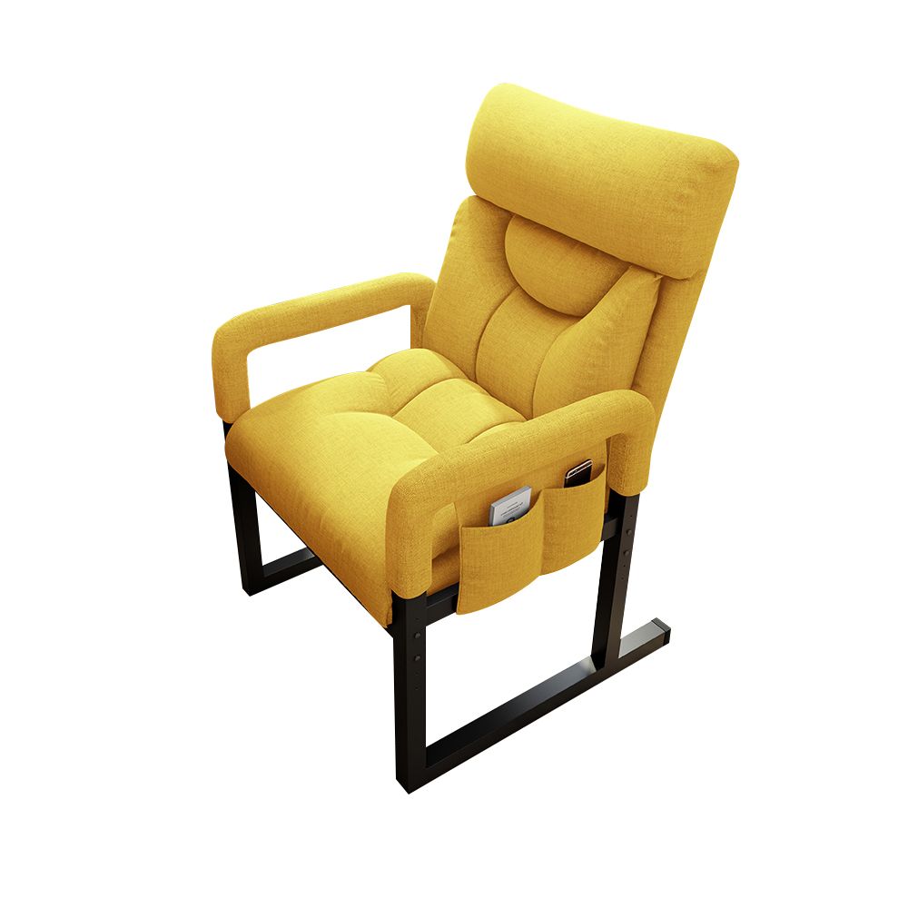Yellow Office Chair Cotton&linen Task Chair Adjustable Chair with ...