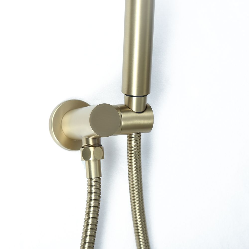 Brushed Gold 10 Round Rainfall Shower Head Wall Mounted Rain Shower