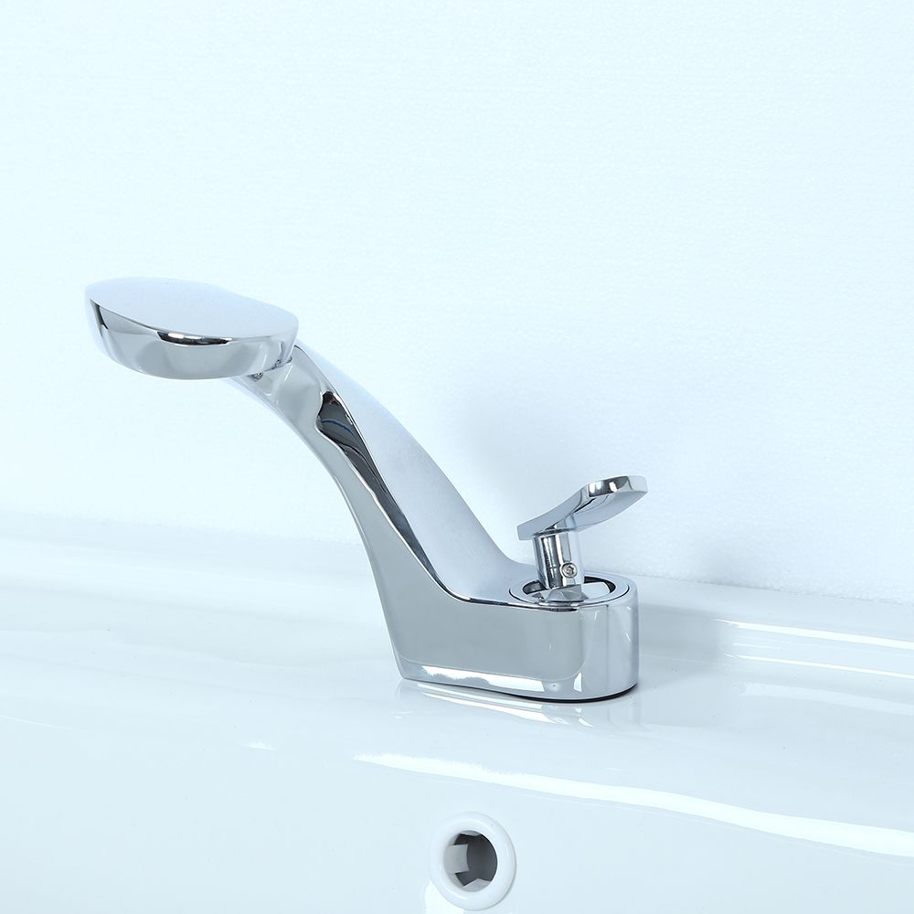 Modern Creative Single Handle 1-Hole Polished Chrome Bathroom Sink ...