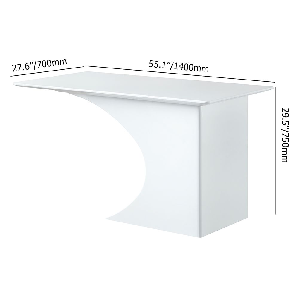 55.1" Modern White Rectangular Office Desk with Drawers