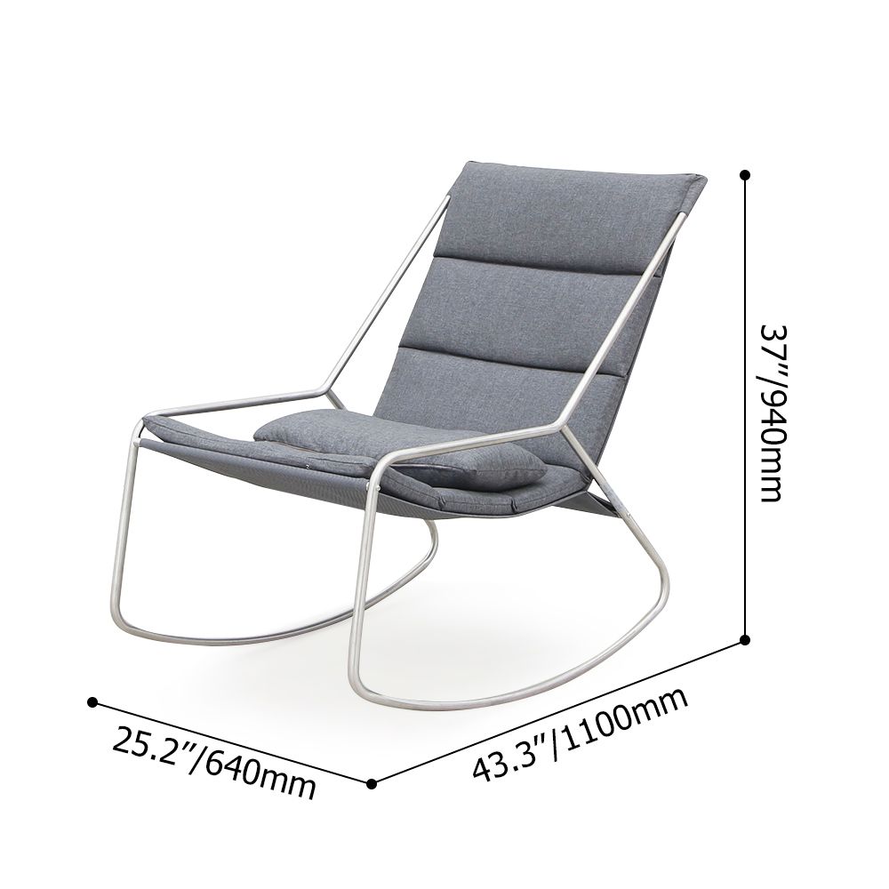Patio Rocking Chair with Stainless Steel Frame