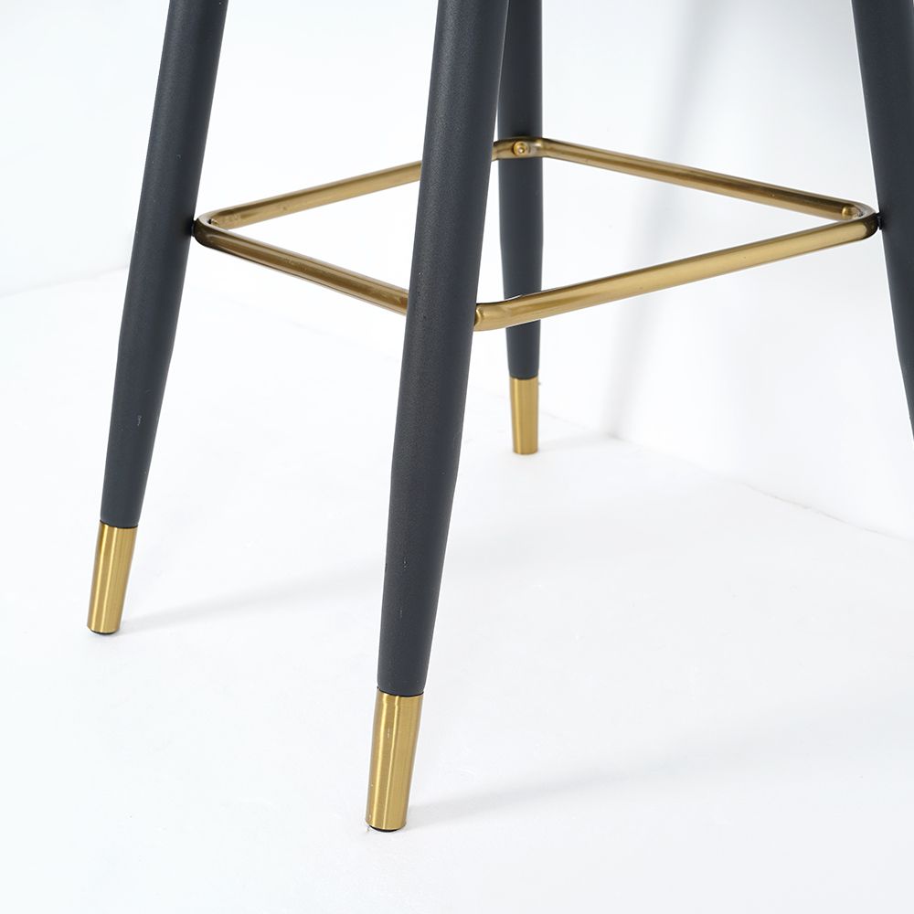 Gray Modern Bar Stool Height Upholstered Chair with PU Leather