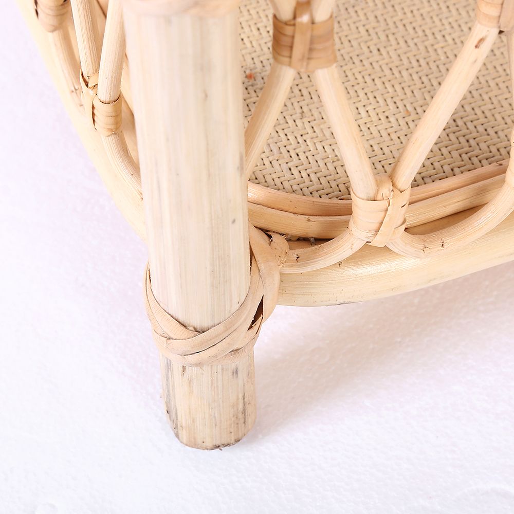 Boho Woven Rattan Bookcase 3-Tier Open Storage Display Shelving Wood in ...