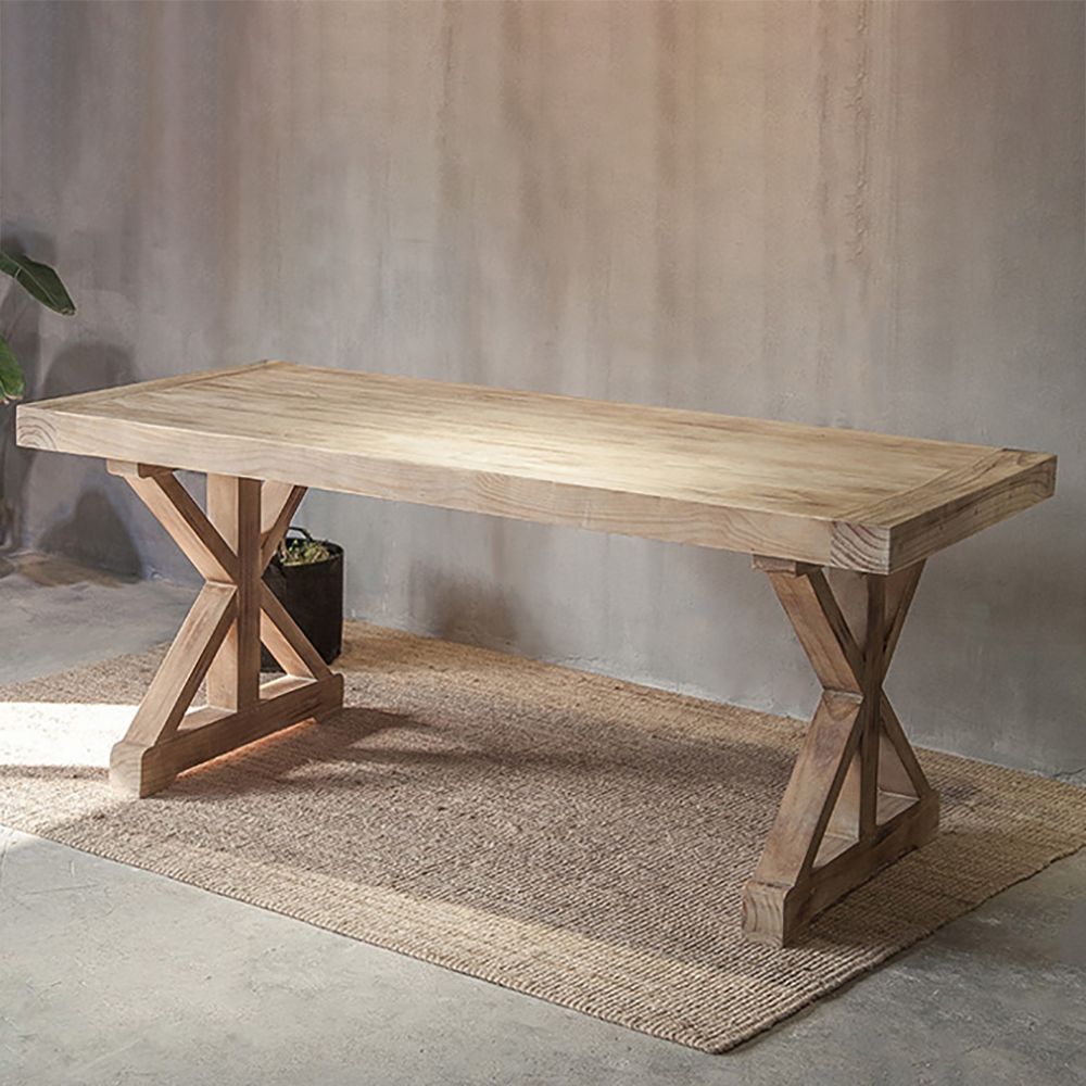 47.2" Rustic Wooden Office Desk in Natural Farmhouse Writing Desk