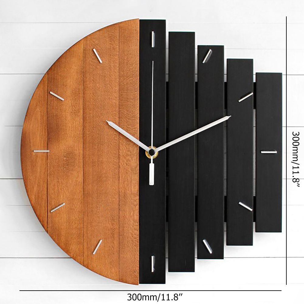 Abstract Industrial-Style Creative Wood Wall Clock Household Artistic Decor