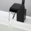 Waterfall Spout Single Joystick Handle Bathroom Sink Faucet in Matte ...