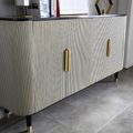 Modern Silver Sideboard Buffet With Doors&Shelves Kitchen Cabinet Gold ...