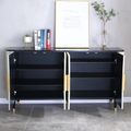 Modern Silver Sideboard Buffet With Doors&Shelves Kitchen Cabinet Gold ...