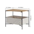 Modern Rectangular End Table with Storage Wood Top & Metal Legs Side ...