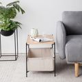 Modern Rectangular End Table with Storage Wood Top & Metal Legs Side ...