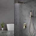 Modern 12" Wall Mounted Shower System with Handheld Shower Pressure ...