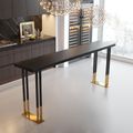 63" Black Counter Height Table Indoor Bar Table in Gold-Homary