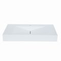 Glossy White Wall-Mount Floating Sink Solid Surface Stone Resin ...