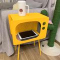 Modern End Table in Television Shape Hollow Side Table in Fresh Yellow ...