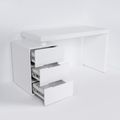 47" White 3-Drawer Writing Desk with Storage Cabinet for Office-Homary