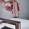 Rose Gold Single Hole High Arc Magnetic Kitchen Faucet Dual-function ...