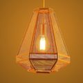 Modern 1-Light Pendant Light Gold Mesh Shade Ceiling Light-Homary