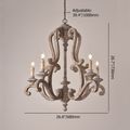 Cottage Style Distressed Brown Wood 5-Light Candelabra Chandelier with ...