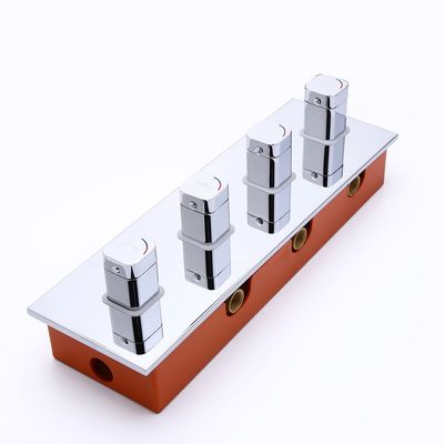 Modern Concealed Brass Square Knobs 4-Function 4-Outlet Shower Valve ...