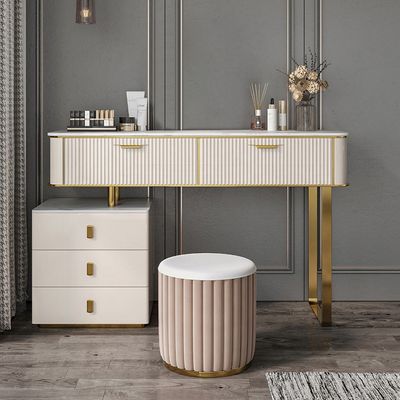 Modern Off White Makeup Vanity with 5 Drawers Dressing Table Cabinet ...