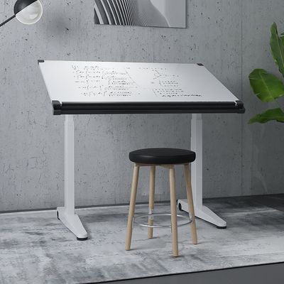 Modern Adjustable Height Office Desk in White Standing Desk-Homary