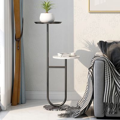 Contemporary Indoor Plant Stand End Table in Black-Homary