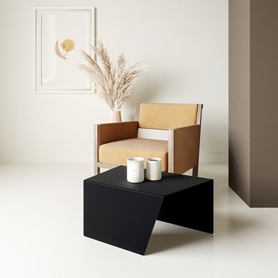 Modern C Side Table in Metal Black-Homary