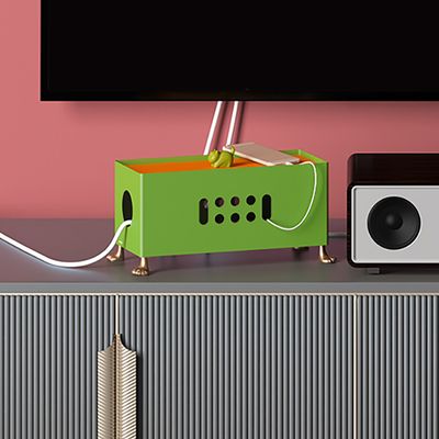 Modern Desk Electrical Wire Organizer Box with Lid & Mini Cat Legs-Homary