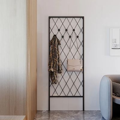 Entryway Wall Mounted Corner Coat Rack in Metal with Hooks-Homary