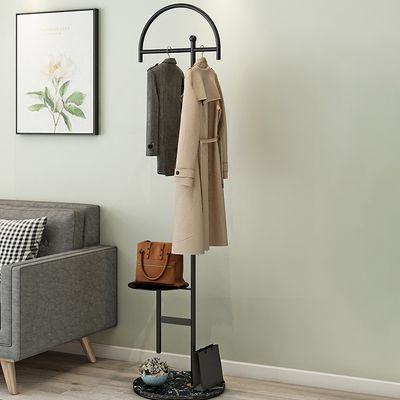 Modern Freestanding Metal Cloth Rack with Table-Homary