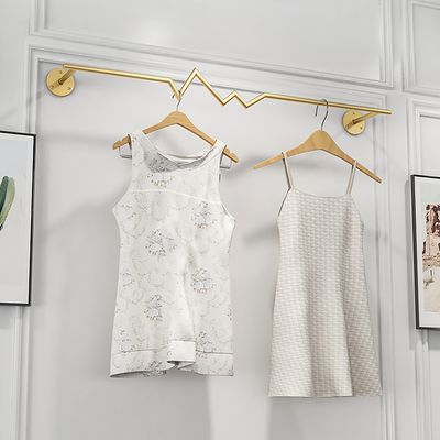 Geometrical Metal Coat Rack Wall Mounted Rack in Gold Set of 3-Homary